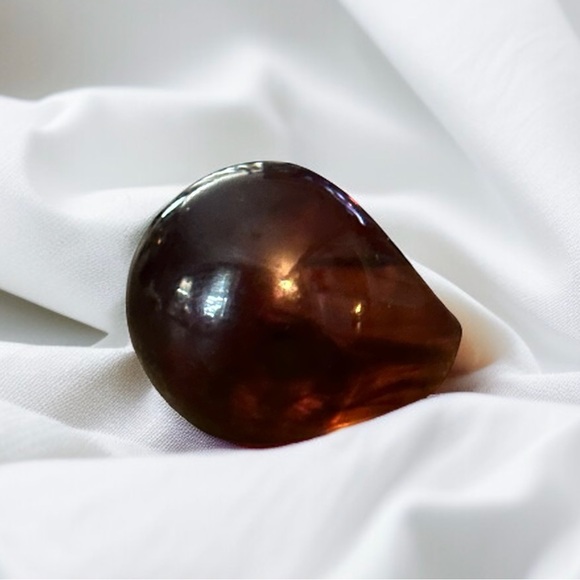 Vintage | Jewelry | Vintage Amber Lucite Dome Ring | Poshmark